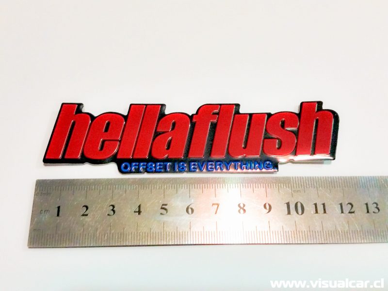 Sticker de Aluminio 3D – HellaFlush ‘OffSet Is Everything’ – VisualCar.cl